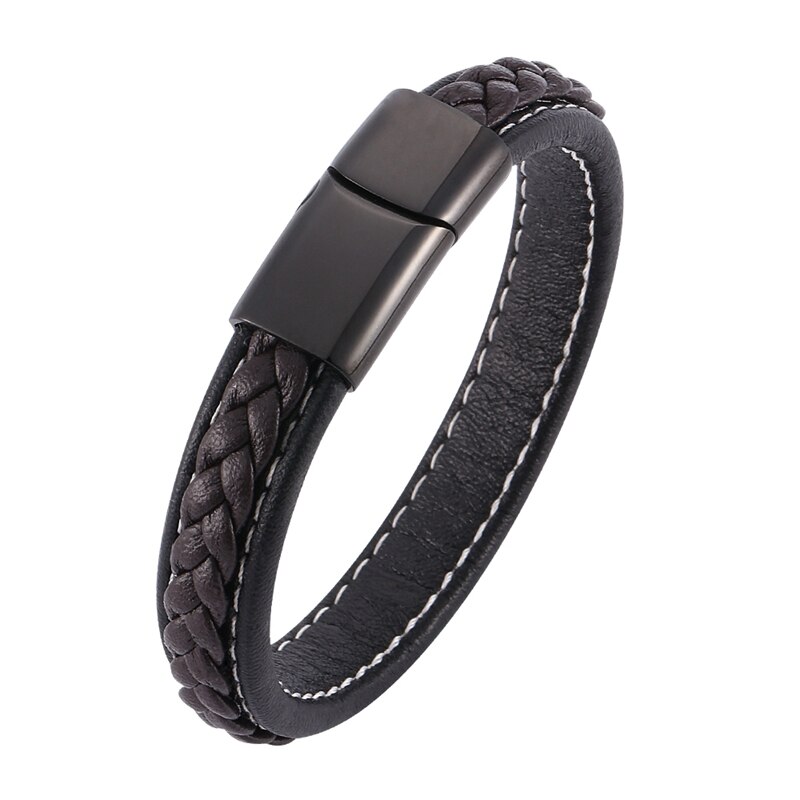 FORTAFY Leather Rope Bracelet for Men Jewelry Stai... – Grandado