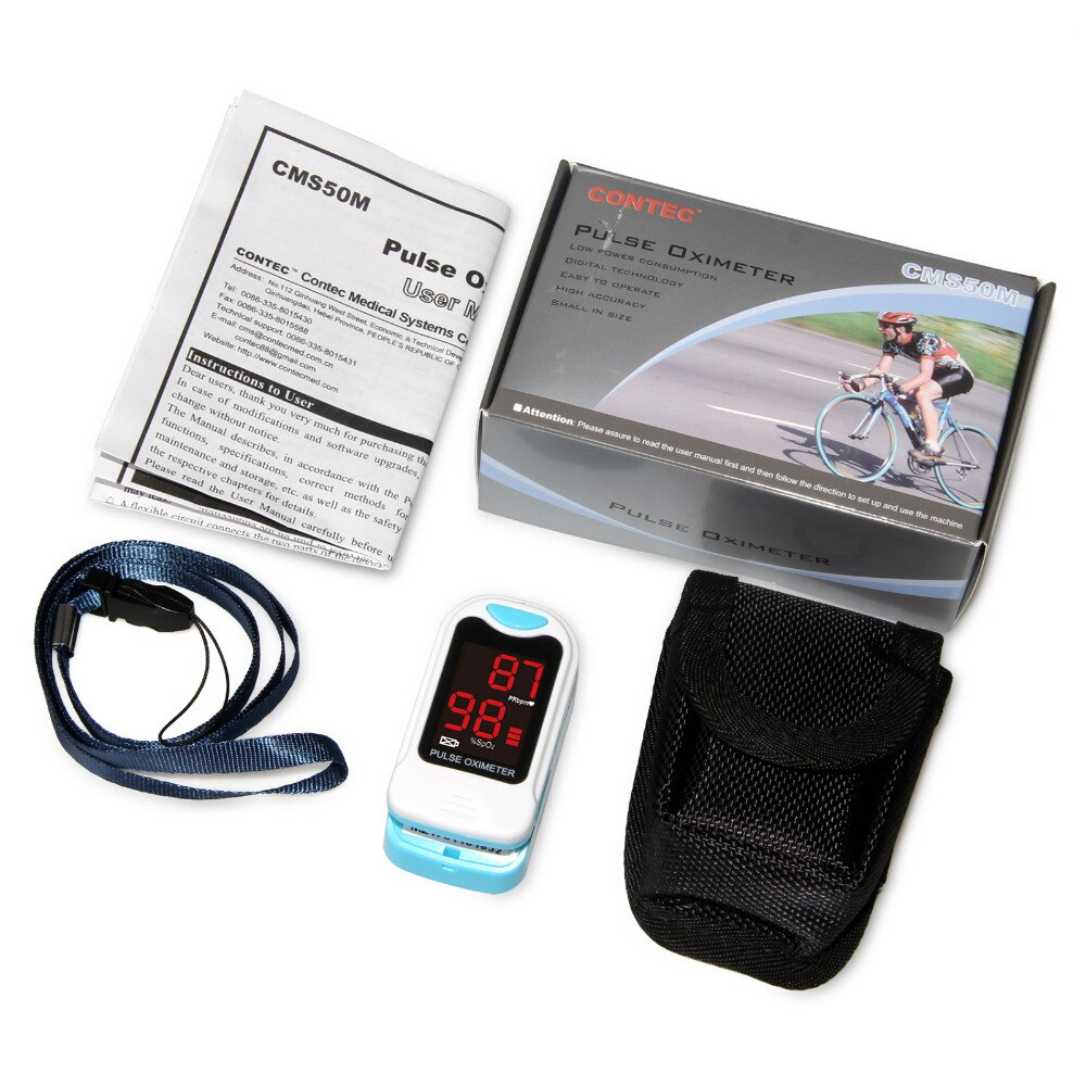 CONTEC CMS50M Fingertip Pulse Oximeter Blood Oxyge... – Grandado