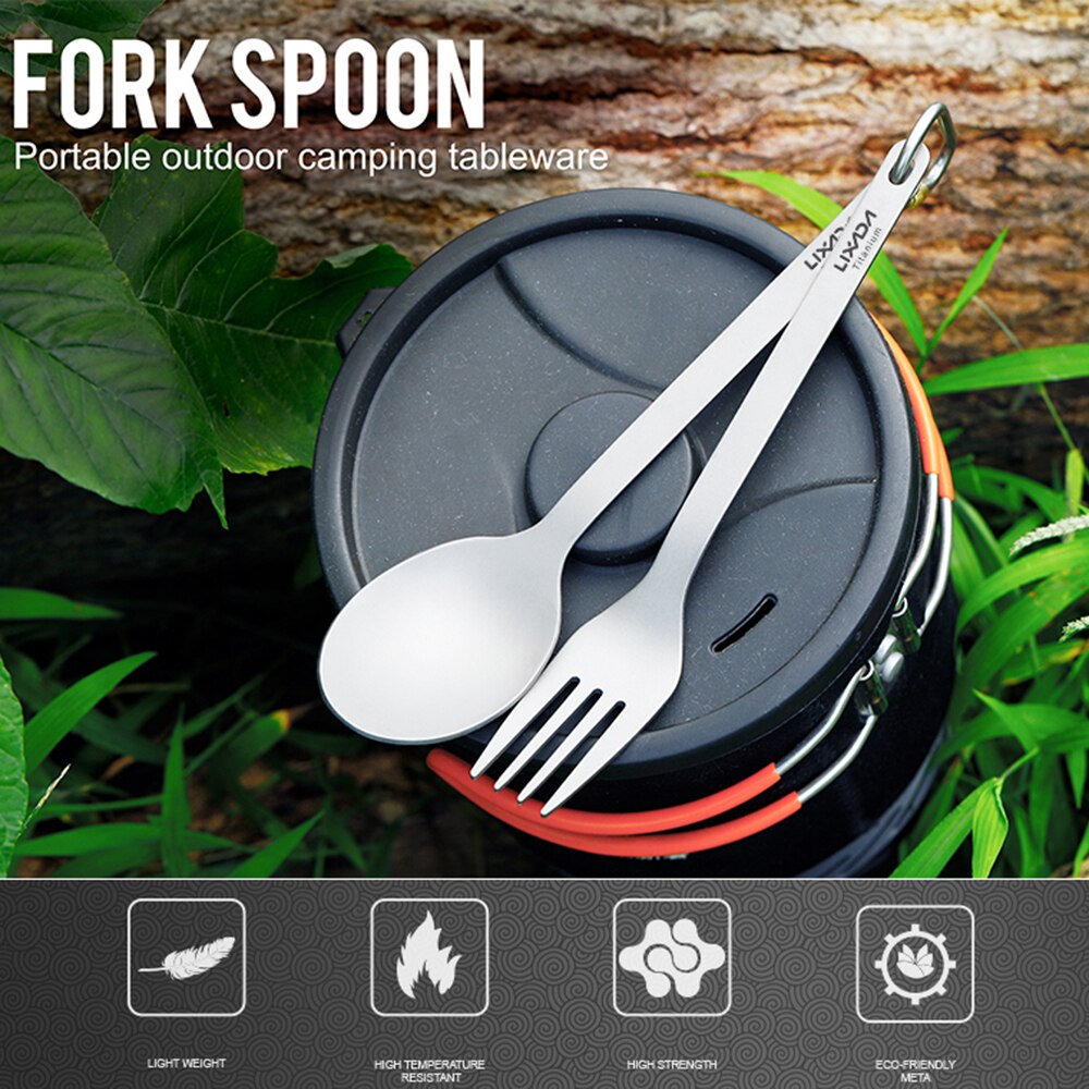 Lixada Lightweight Titanium Dinner Fork and Spoon ... – Vicedeal