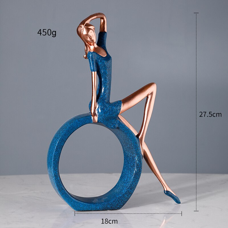 Yoga Lady Sculpture Resin Girls Statue Office Deco... – Grandado