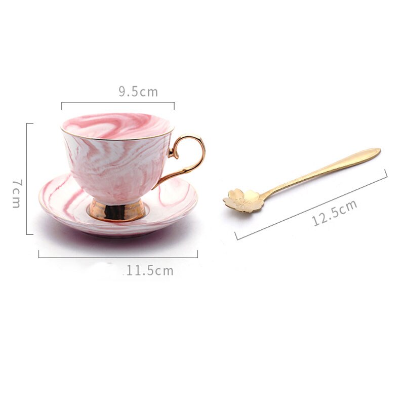 200ML Ceramics marble style Coffee Cup Set with sp... – Vicedeal