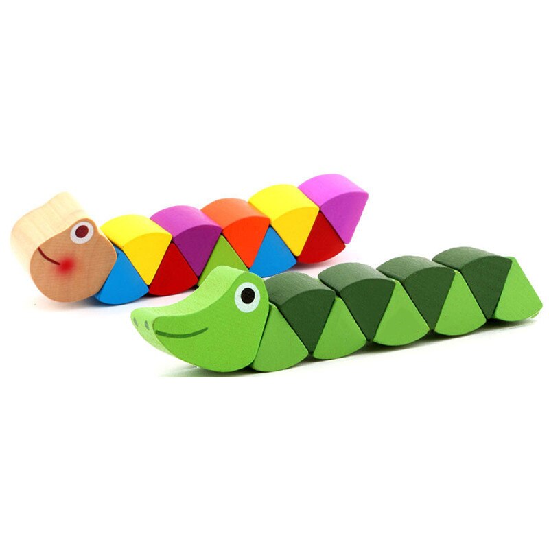 Clearance!Colorful Wooden Worm Puzzles Kids Educat... – Grandado
