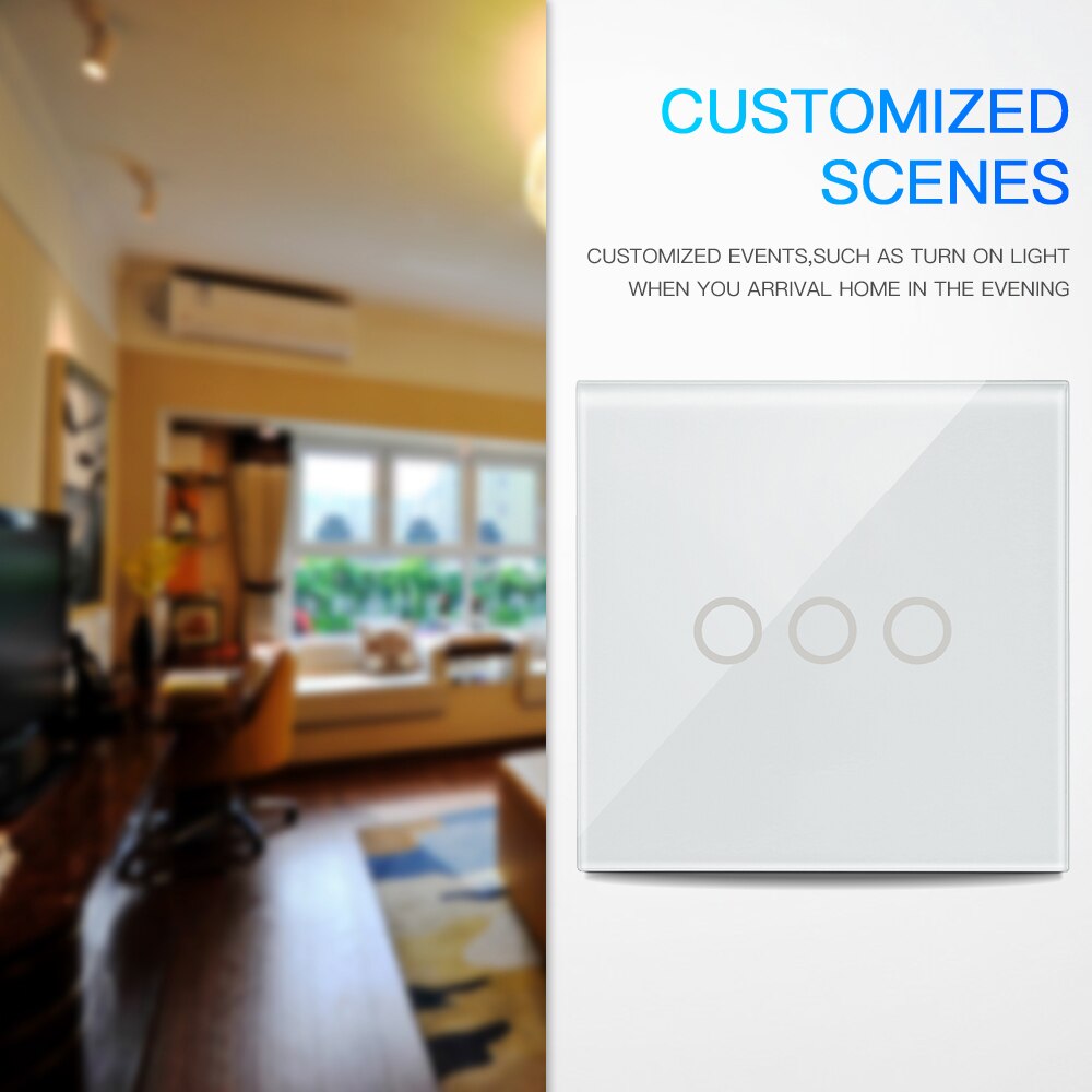 NEO Coolcam 5A Wifi Wall Light Switch 3 Gang Touch... – Grandado