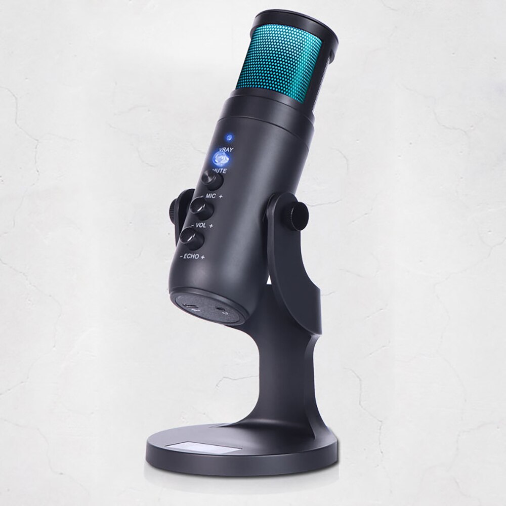 RGB color ambient light condenser microphone USB c... – Grandado