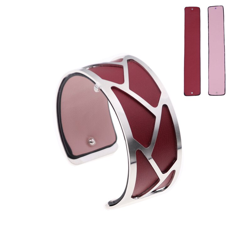 25mm Braid Cuff Bracelet Silver Color Finish Rever... – Grandado