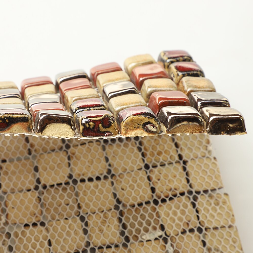 Yellow Beige Brown Red Ceramic Porcelain Mosaic Ti... – Grandado