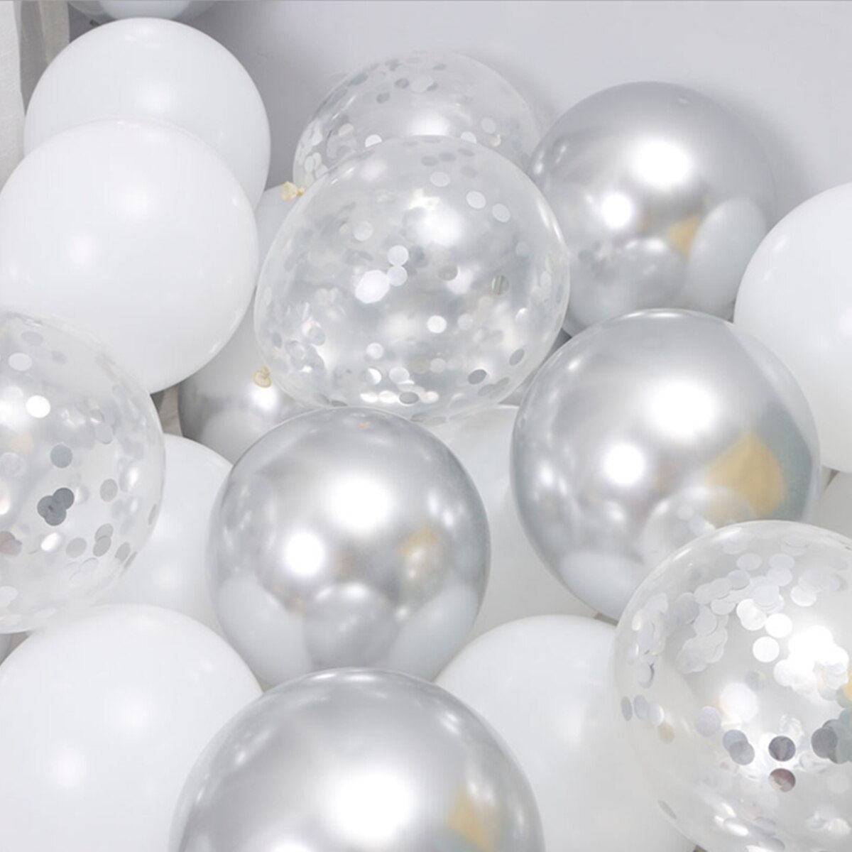 50 piezas de confeti de látex blanco y negro, Perl... – Grandado