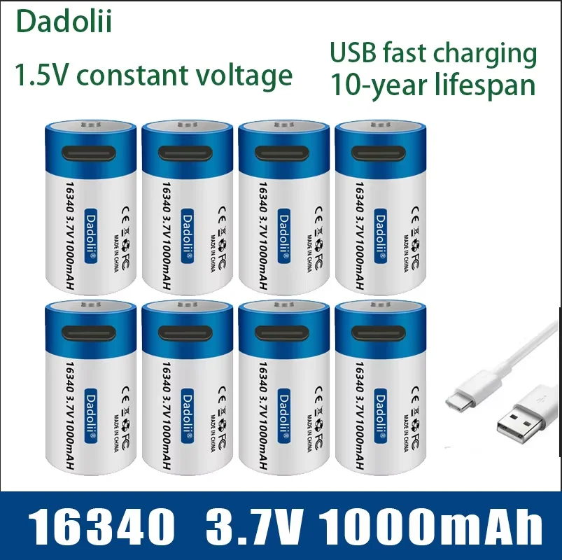 USB fast charging battery SHSEJA CR123A 123A CR123... – Grandado