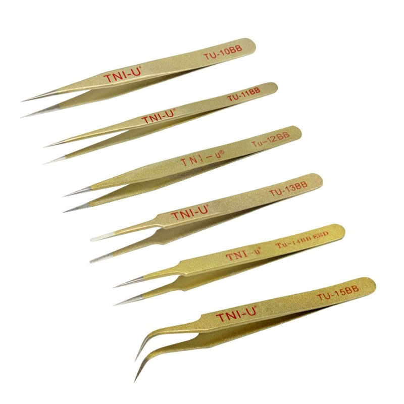 Anti Static Gold Tweezers Eyelash Extension Eyebro... – Grandado