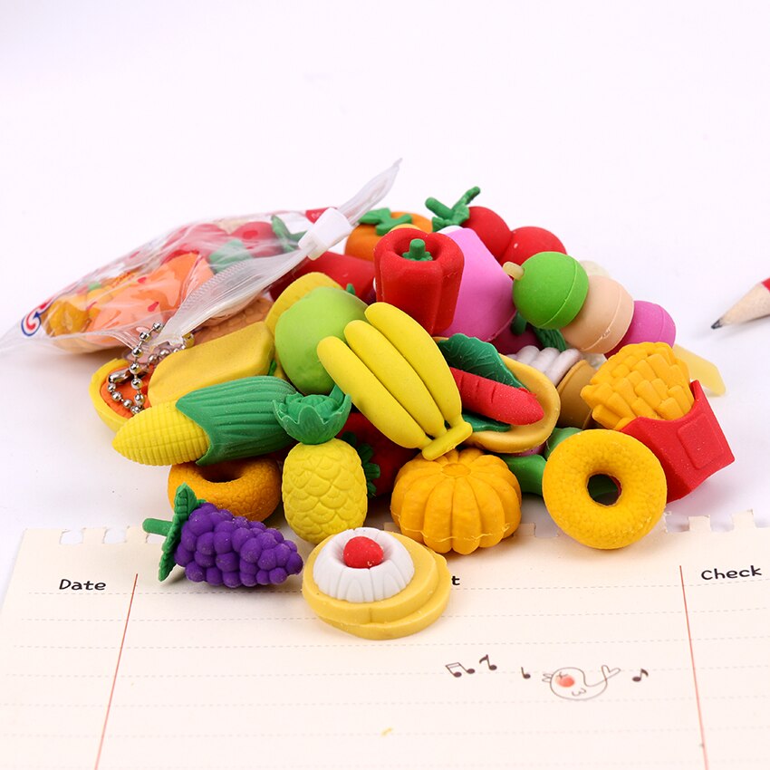 1Pack Rubber Stationery Pencil Erasers Fruit Cuisi... – Grandado