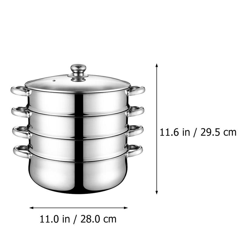 1pc Stainless Steel Four-Layer Stockpot Multifunct... – Grandado