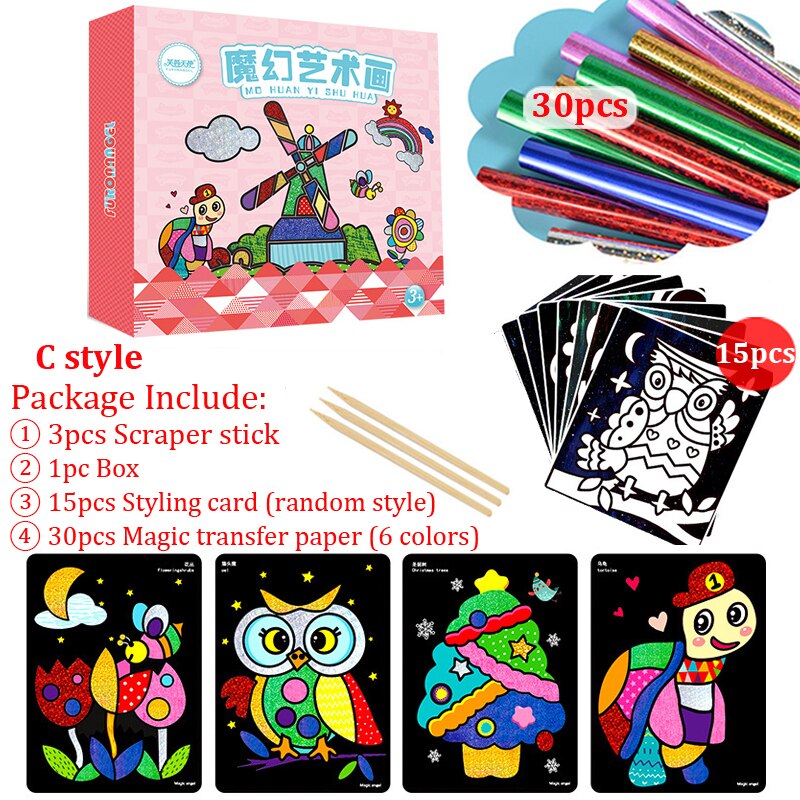 1Set Children Shining Magic Color Paper DIY Art Cr... – Grandado