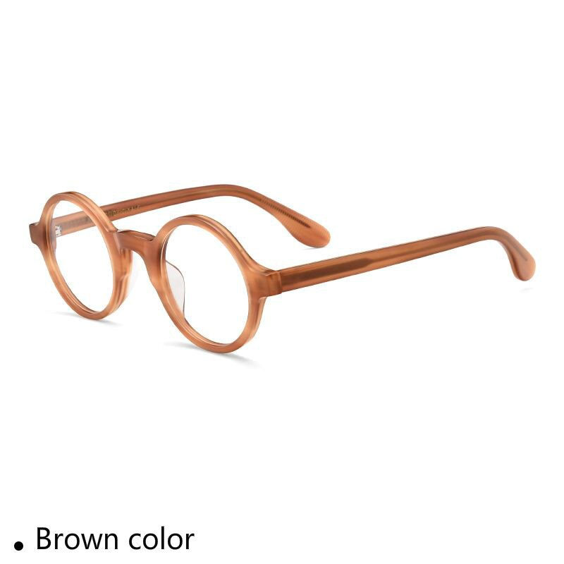 Retro Small Round Glasses Frame Men Hand-Made Acet... – Grandado