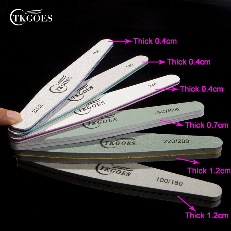 6 Grits Per Box Nail Files Nail Art File Nail Buff... – Grandado