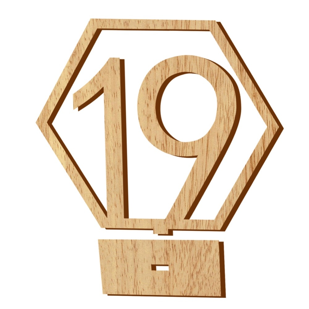 1-20 Numbers Wood Signs Wedding Hexagon Table Numb... – Grandado