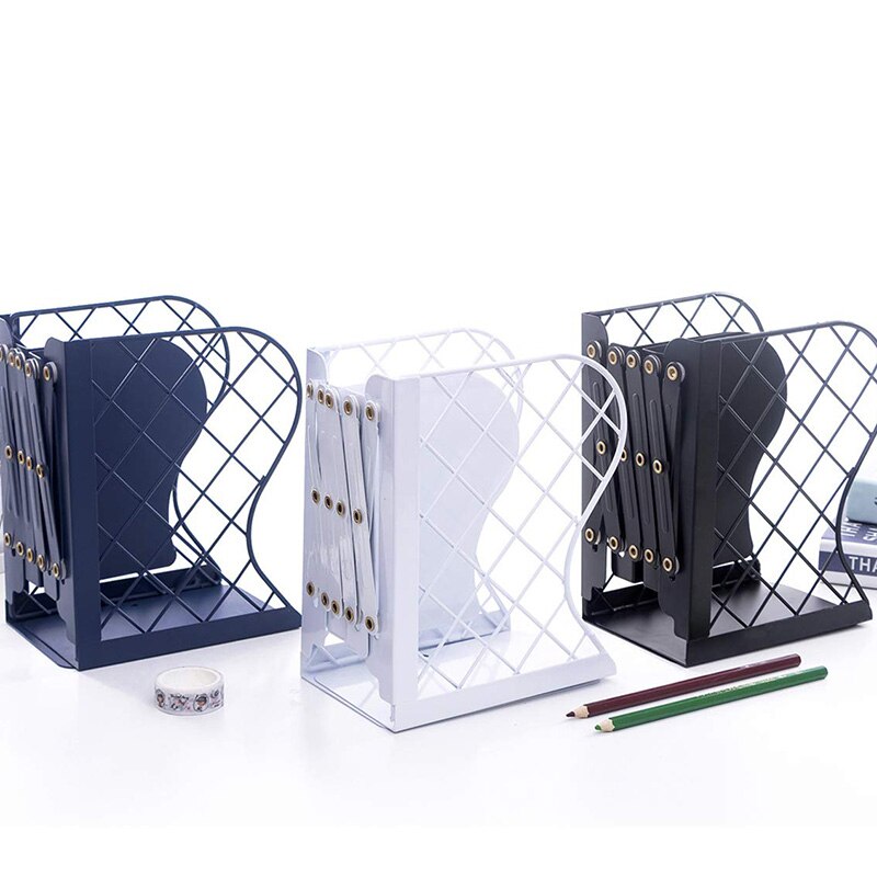 Adjustable Bookends Metal Book Ends Holder Shelf H... – Vicedeal