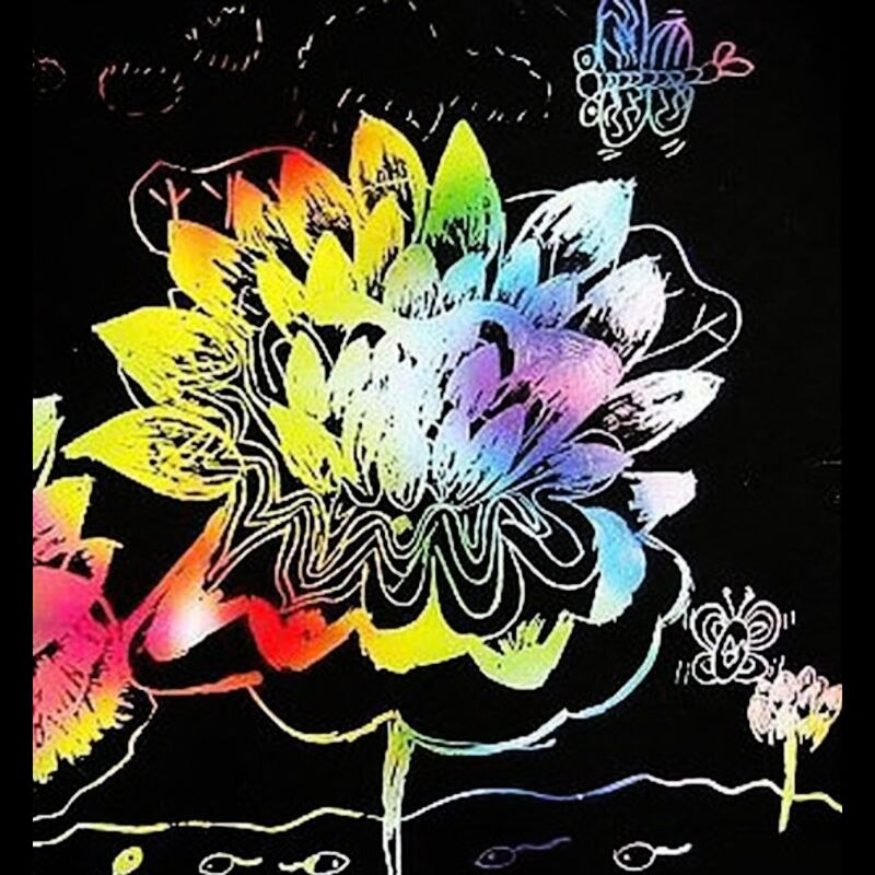 10 PCS Magic Color Scratch Art Paper Coloring Card... – Vicedeal