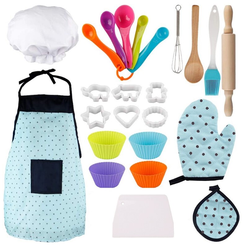 Basic Cooking and Baking Set,24 Pcs Kids Chef Role... – Grandado