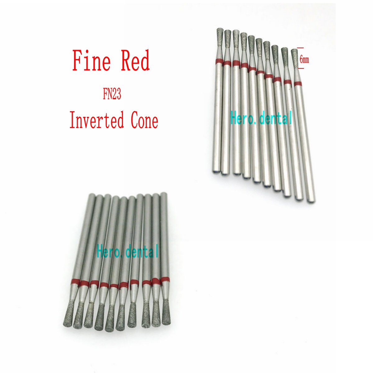 10pcs Fine Red dental Shank Diamond Grinding Bur D... – Grandado