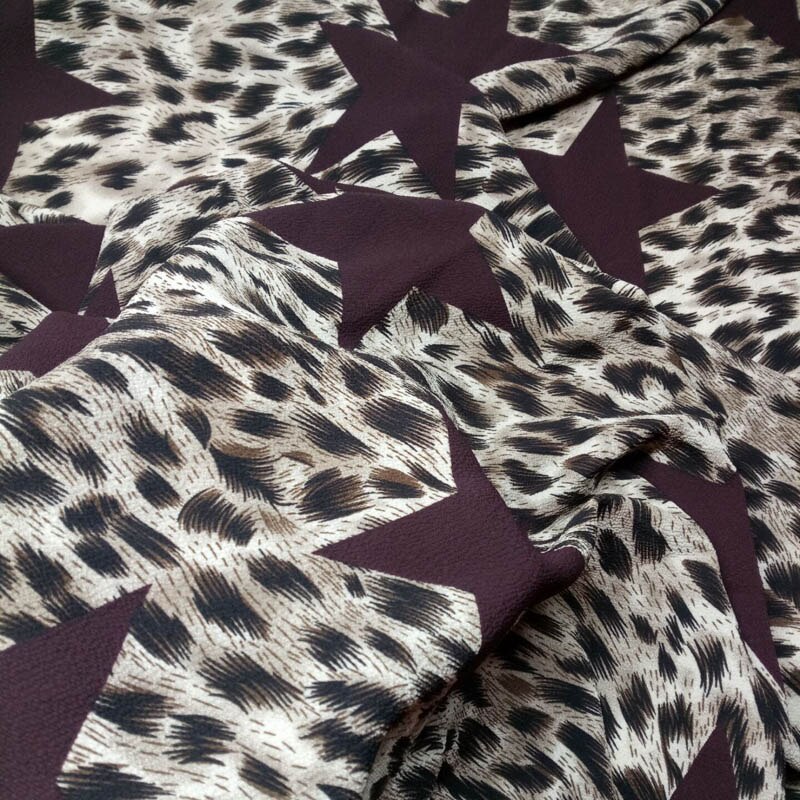 Bubble yarn Chiffon fabric Leopard Print Stars pri... – Grandado