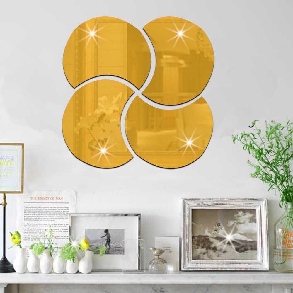 Decorate 3D geometry moon art wall mirror sticker ... – Grandado