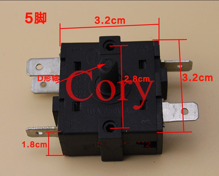 1PCS Electric Room Heater 3/5 Position 3/5Pin Rota... – Grandado