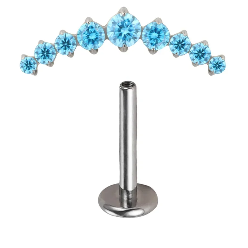 G23 Titanium EAR PIERC Internally Thread 9 Prong C... – Grandado