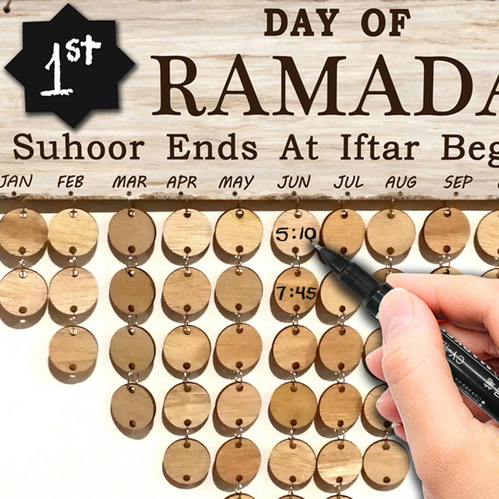 Wooden Reminder Calendar EID Ramadan Countdown Boa... – Grandado