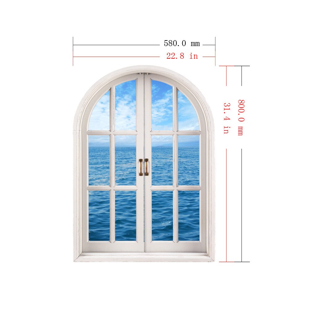3D Window Sea View Removable Art Decal Mural Wallp... – Grandado