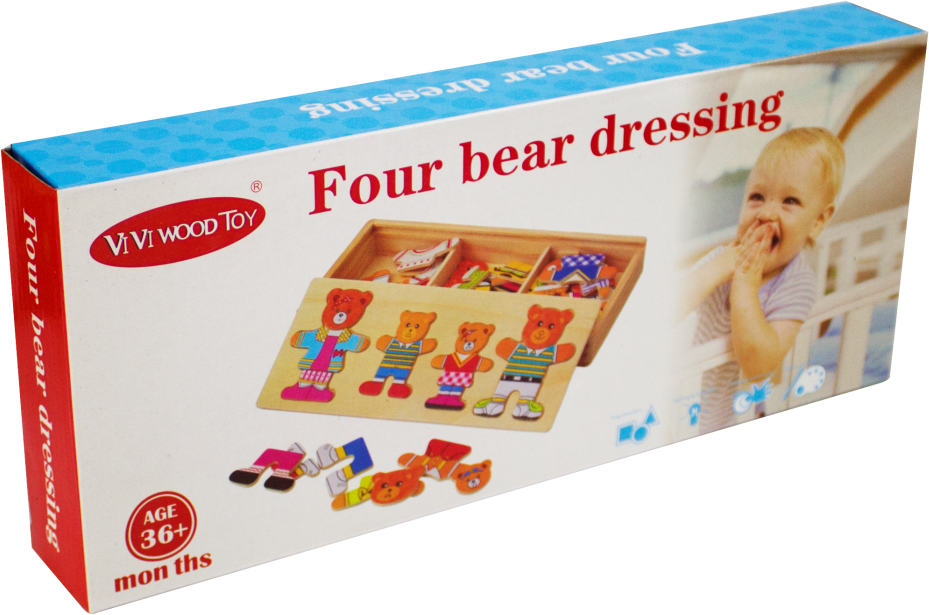 Little bear changing clothes game wooden children'... – Vicedeal