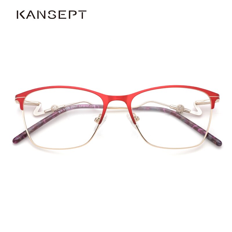 Metal Women Eyeglasses Frame Optical Women Red Spe... – Grandado