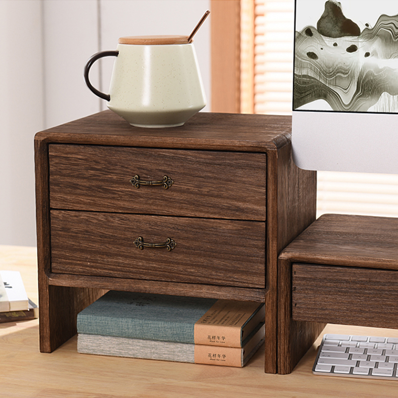 Solid wood desktop organizer tung wood two-piece o... – Grandado