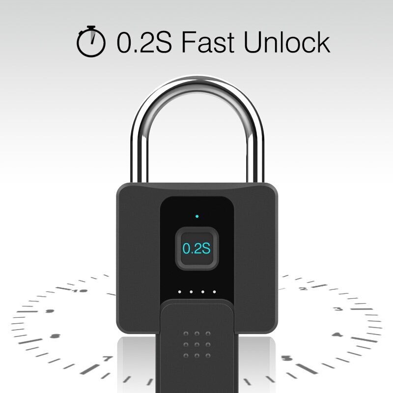Smart Lock Outdoor Waterproof Fingerprint Padlock ... – Grandado