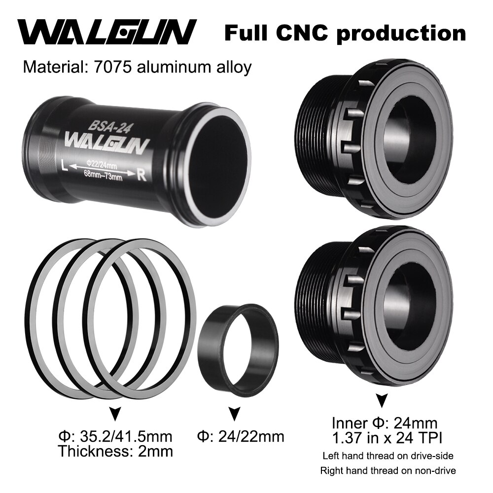 WALGUN Threaded BSA 22mm 24mm Ceramic bike Bottom ... – Grandado