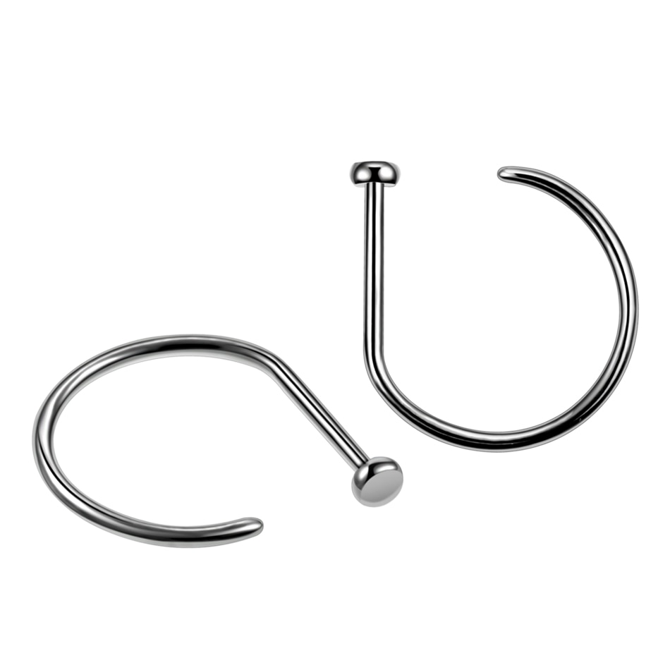 Swanjo 1PC 20G G23 Titanium Nose Rings Silver Nose... – Vicedeal