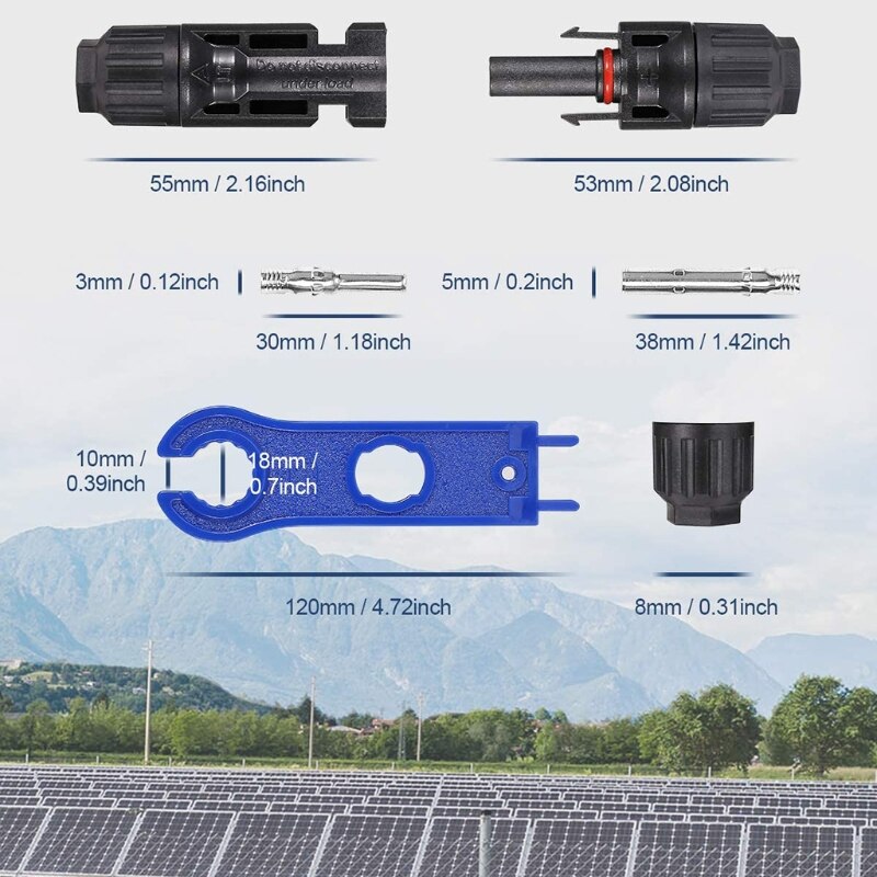 12 Pcs Solar Connectors with Spanners Solar Panel ... – Grandado