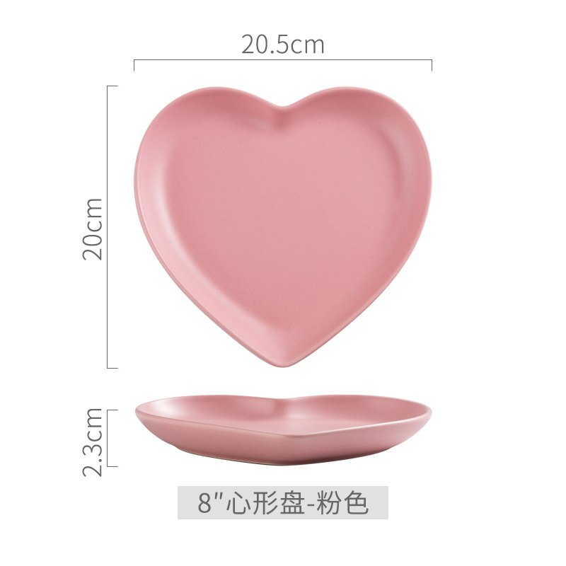 Ceramic Love Heart-shaped Couple Dinner Plate Tabl... – Grandado
