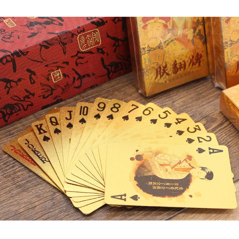 Luxury Gold Foil Poker PVC Waterproof Playing Card... – Vicedeal