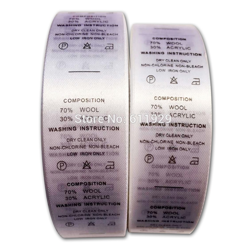 1000 pcs/lot STOCK 70% WOOL care labels/custom clo... – Vicedeal