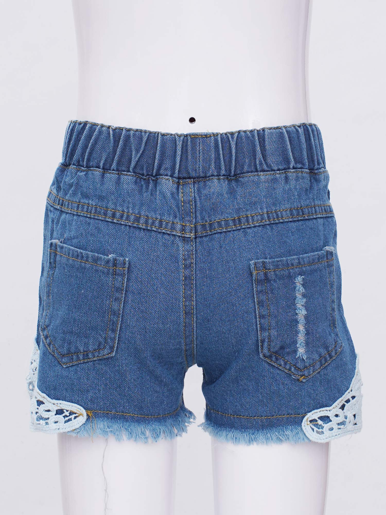 Summer Kids Girls Shorts Elastic Waistband Ripped ... – Grandado