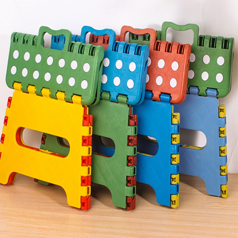 1PCS Small dot plastic folding stool handle child stool Colorful ...