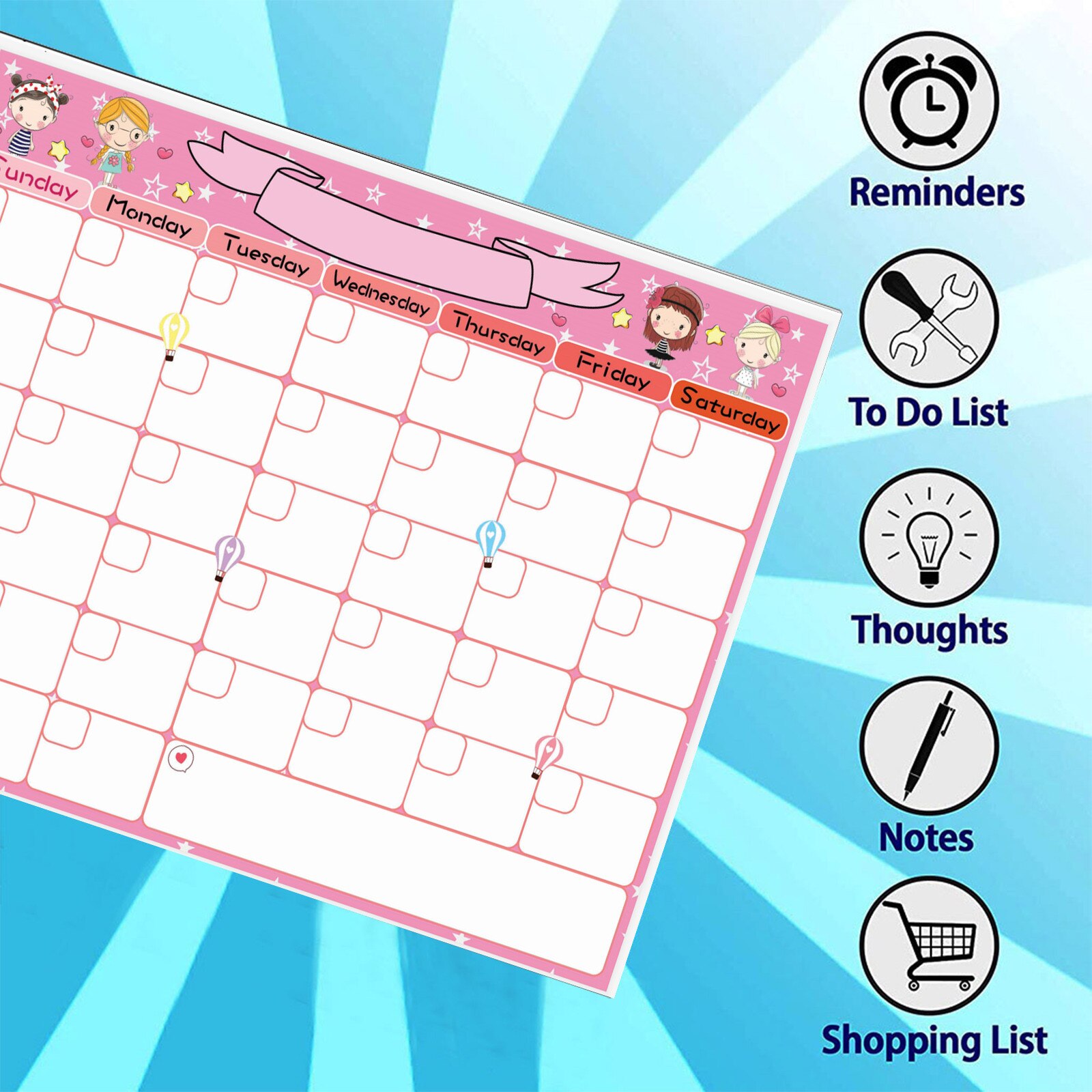 40# Whiteboard Magnetic Calendars For Refrigerator... – Grandado