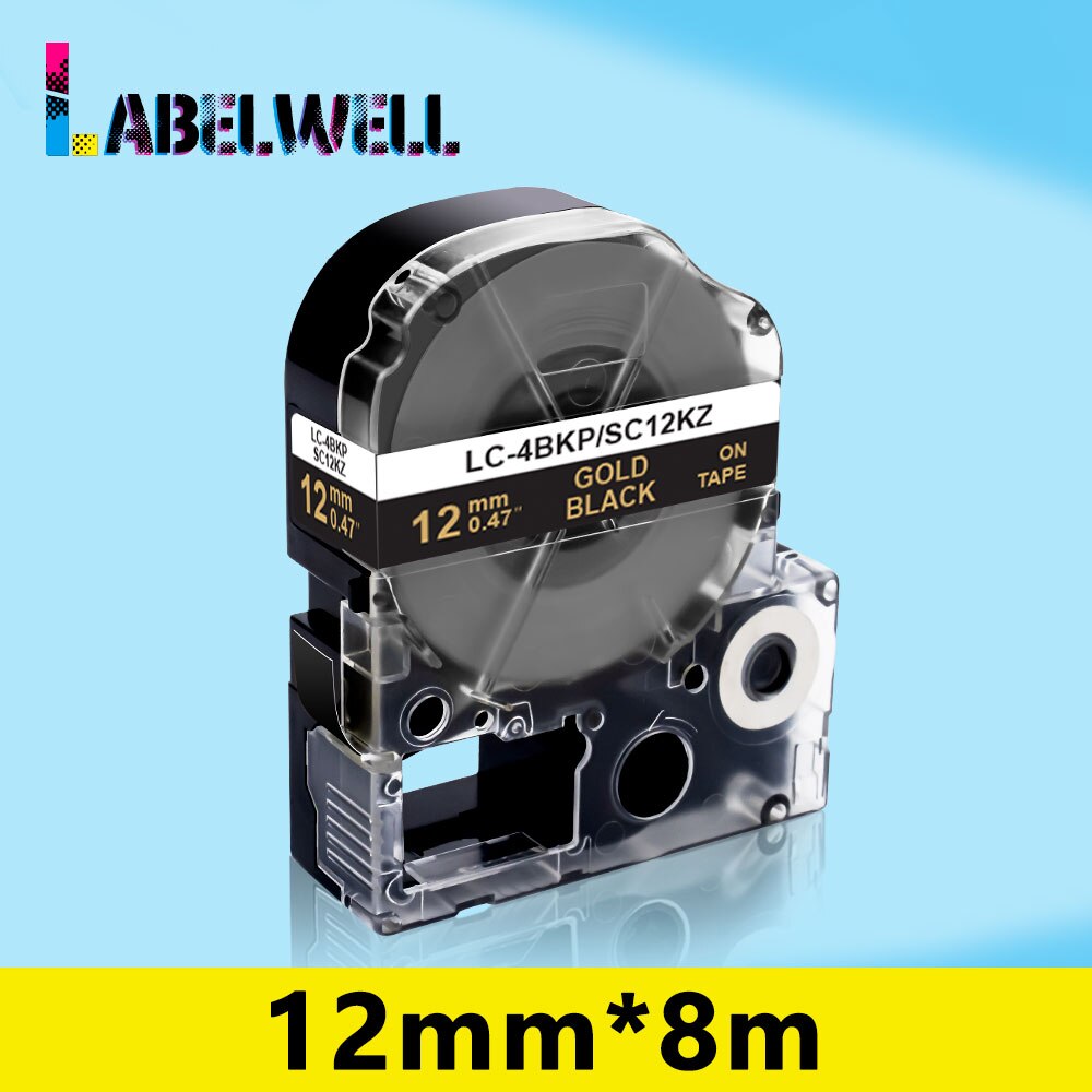 Labelwell SC12KZ label for Epson SC12KZ LK-4BKP 12... – Grandado