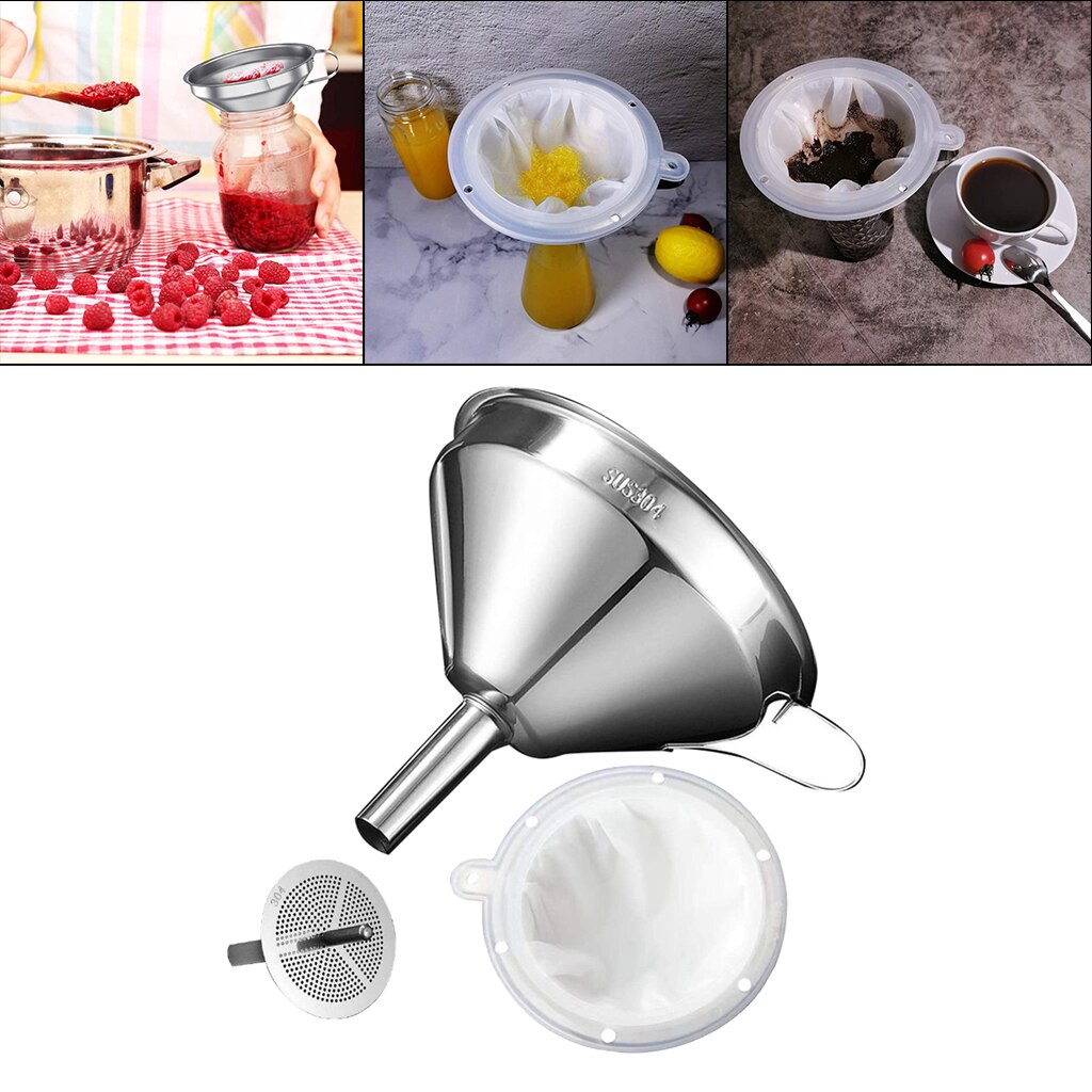 Food Grade Stainless Steel Kitchen Funnel with Str... – Grandado