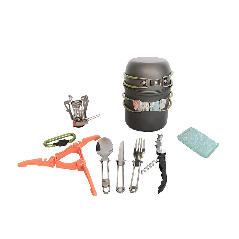 Outdoor Travel Camping Tableware Kit Cookware Set ... – Grandado