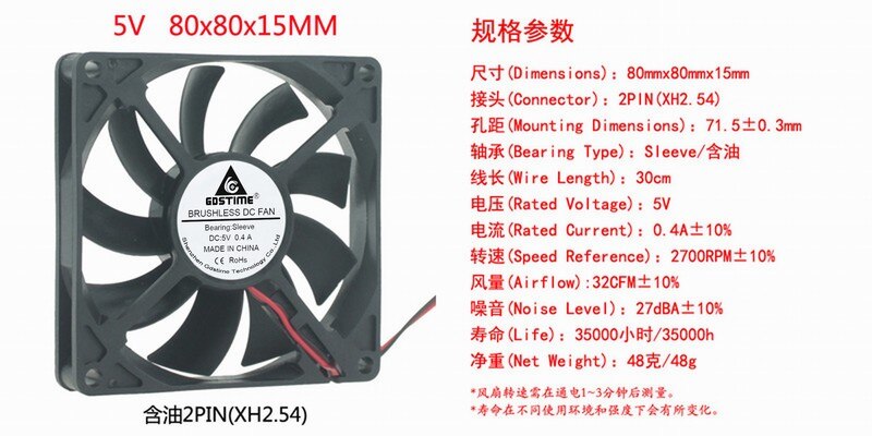 DC 5V 12V 24V 8CM 80X80X15 power supply chassis br... – Grandado