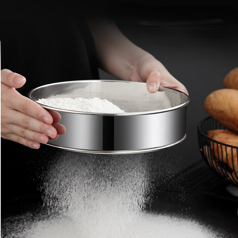 Stainless steel flour sieve thickened Hand-held si... – Grandado