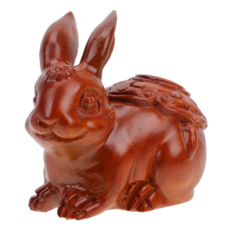 Wood Rabbit Decor Wooden Realistic Carved Rabbit S... – Grandado
