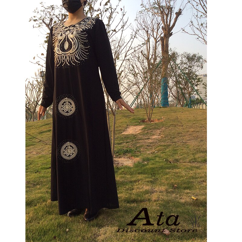 Abaya Dubai Middle East Embroidery Ironing Black M... – Grandado