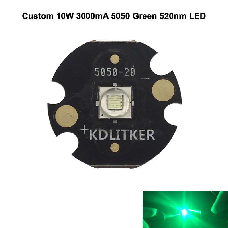 Custom 10W 3000mA 5050 Green 520nm LED Emitter wit... – Grandado